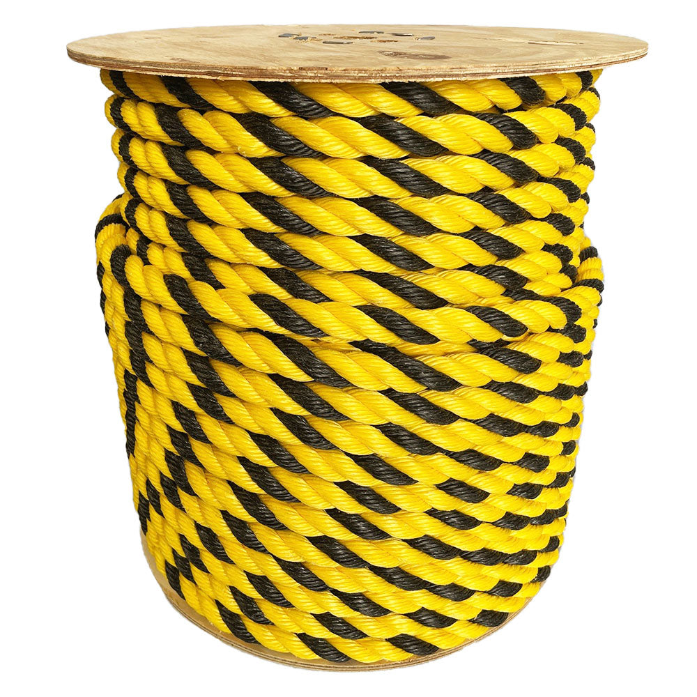 18mm Yellow/Black Tiger Rope - 100m reel – RopesDirect